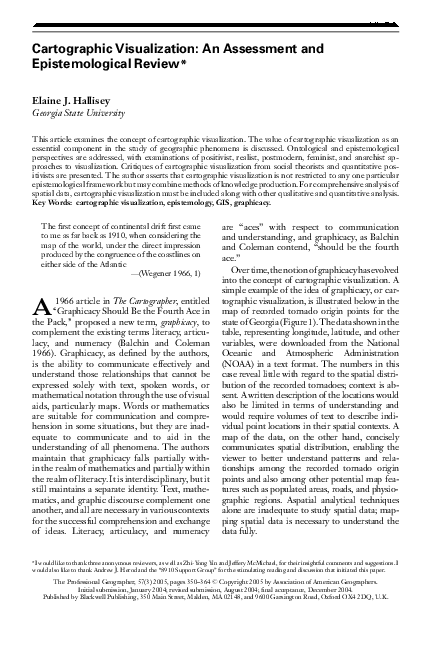 (PDF) Cartographic Visualization: An Assessment and Epistemological Review*