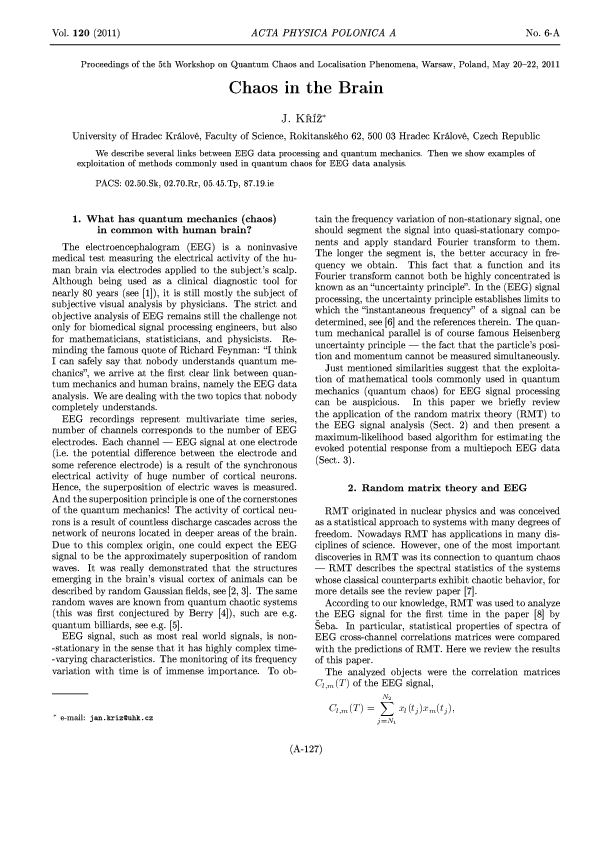 (PDF) Chaos in the Brain