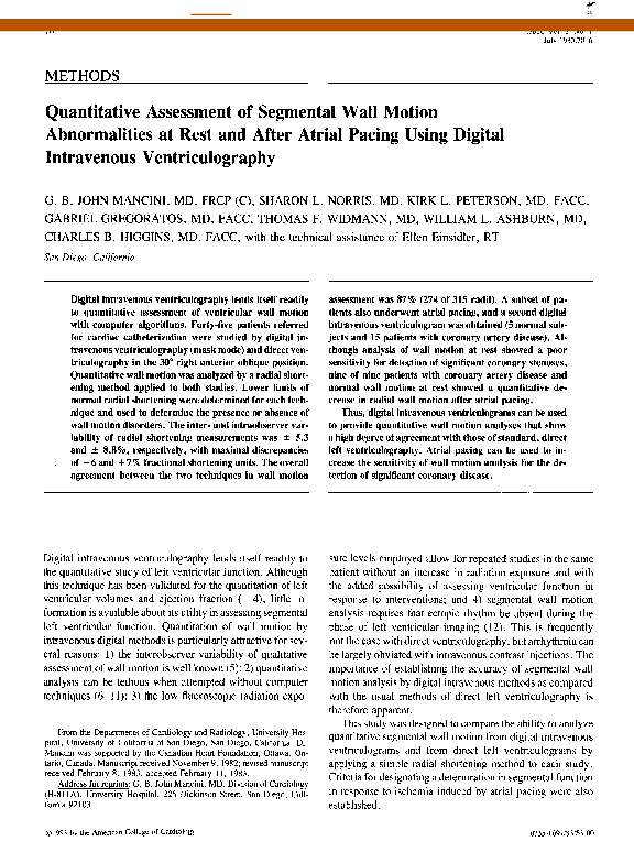 (PDF) Quantitative assessment of segmental wall motion abnormalities at ...