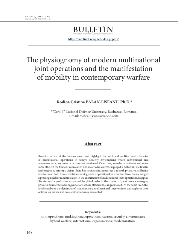 (PDF) The physiognomy of modern multinational joint operations and the ...