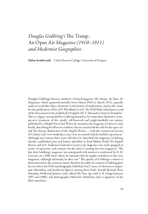 (PDF) Douglas Goldring's the Tramp: An Open Air Magazine (1910–1911 ...