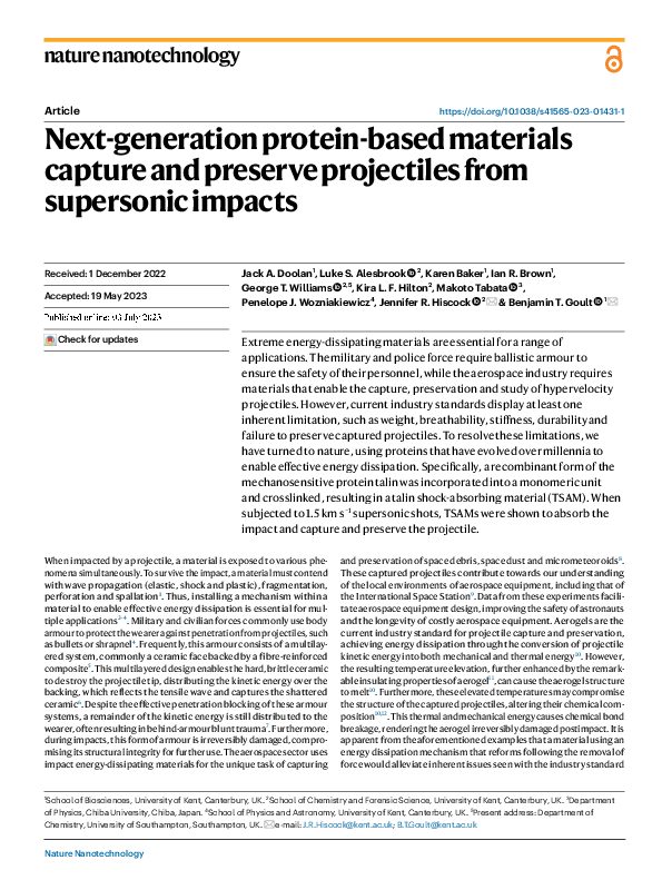 (PDF) Next-generation protein-based materials capture and preserve ...