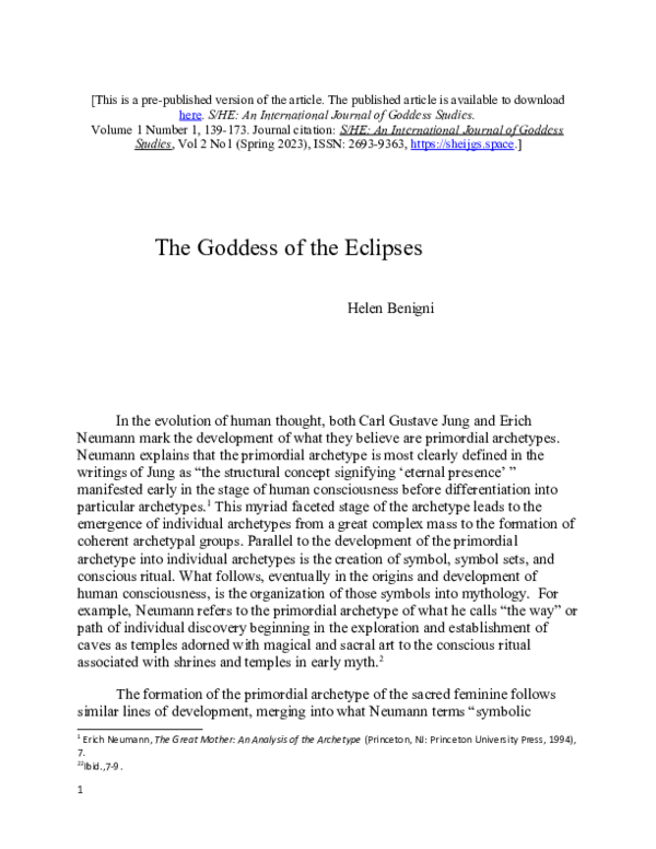 (DOC) The Goddess of the Eclipses
