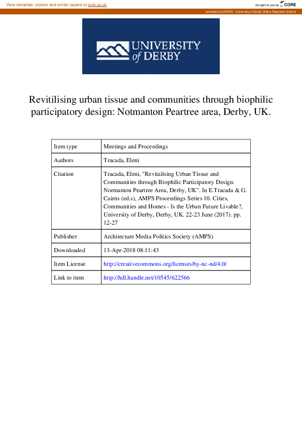 (PDF) Revitilising urban tissue and communities through biophilic ...