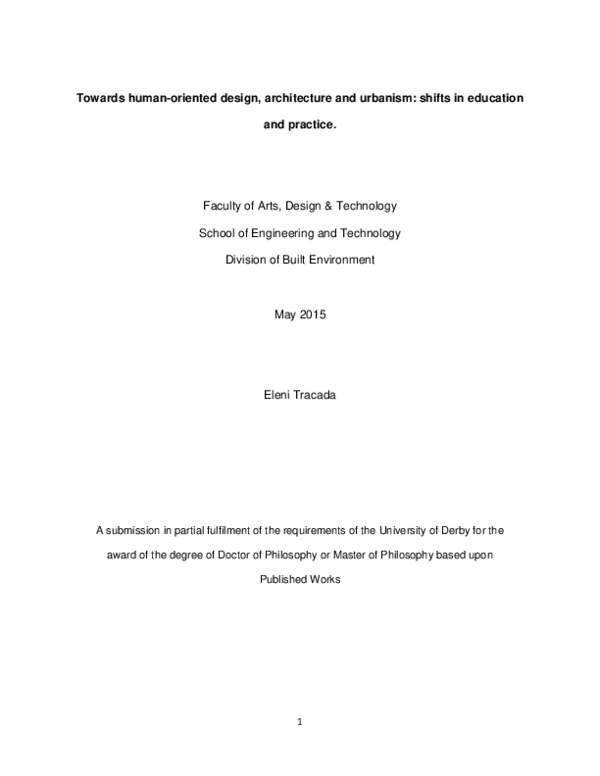 (PDF) Towards human-oriented design, architecture and urbanism : shifts ...