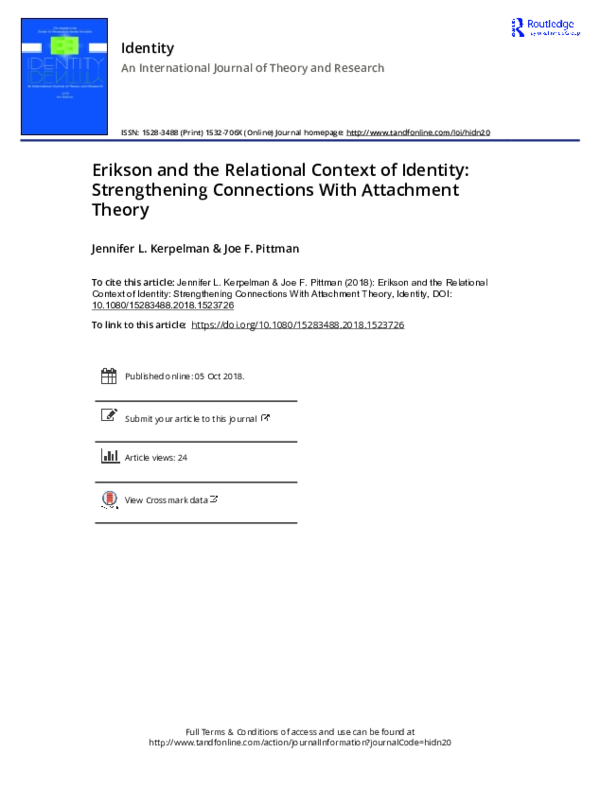 (PDF) Erikson and the Relational Context of Identity: Strengthening ...