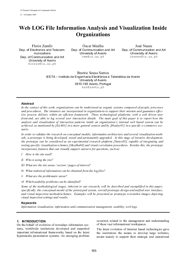 (PDF) Web LOG File Information Analysis and Visualization Inside ...