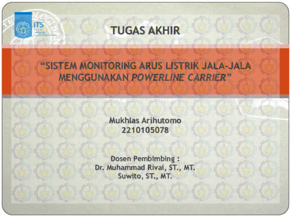 (PDF) Sistem Monitoring Arus Listrik Jala-Jala Menggunakan Power Line ...