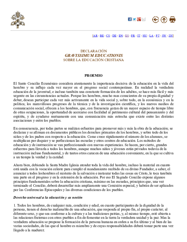 (PDF) CVII Gravissimum Educationis | Jose Perez - Academia.edu