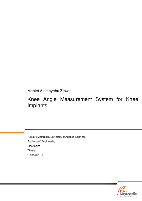(PDF) Knee Angle Measurement System for Knee Implants | MAHLET ZEWDE ...