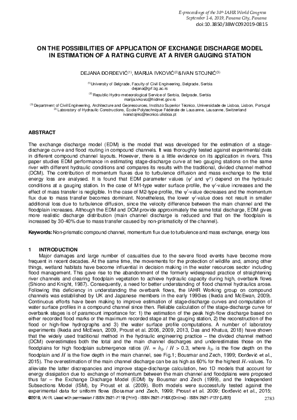 (PDF) On the Possibilities of Application of Exchange Discharge Model ...
