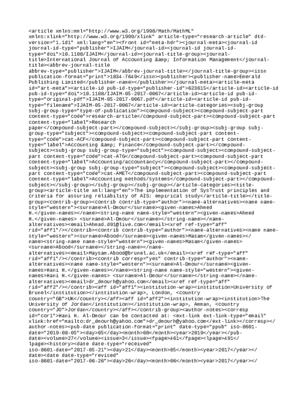 The implementation of SysTrust principles and criteria for assuring ...