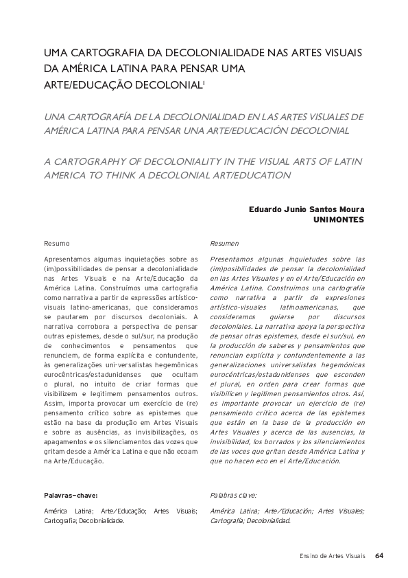 (PDF) UMA CARTOGRAFIA DA DECOLONIALIDADE NAS ARTES VISUAIS DA AMÉRICA ...