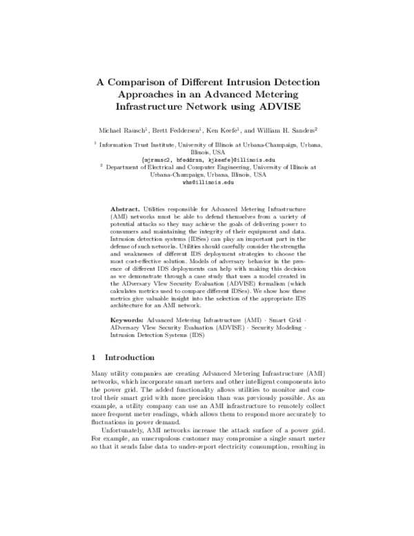 (PDF) A Comparison of Different Intrusion Detection Approaches in an Advanced Metering ...