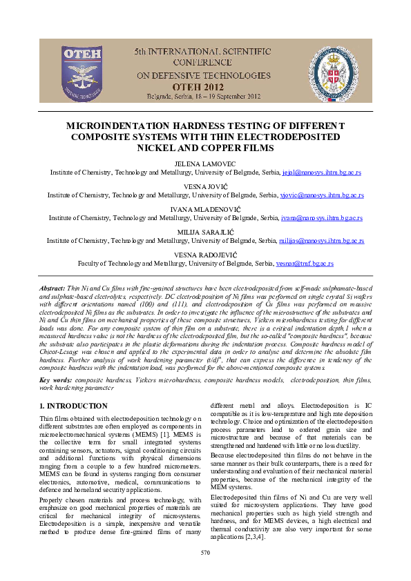 (PDF) Microindentation hardness testing of different composite systems ...