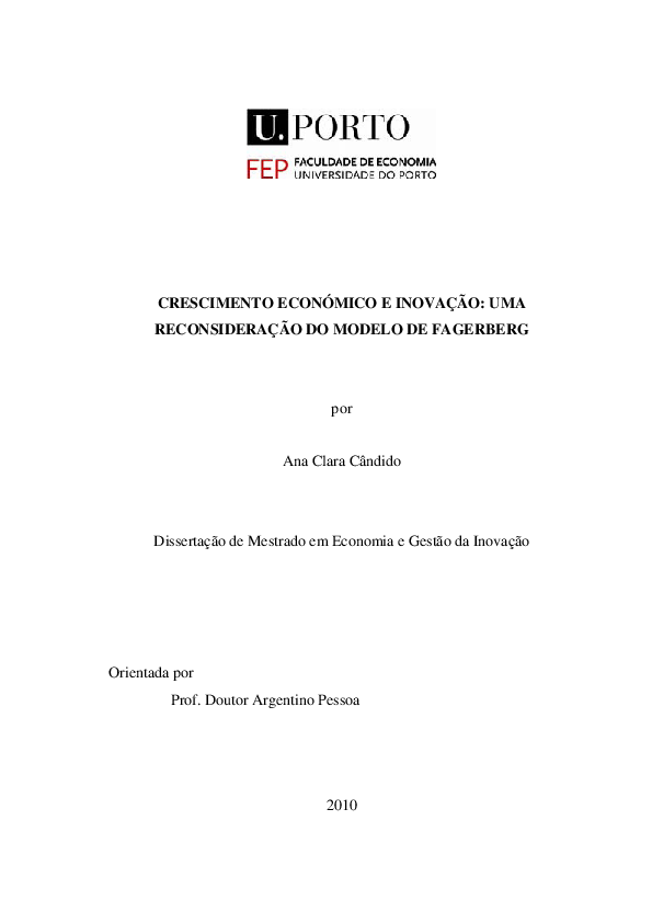 (PDF) Inovação Tecnológica e Crescimento Económico: Estudo de Jan Fagerberg