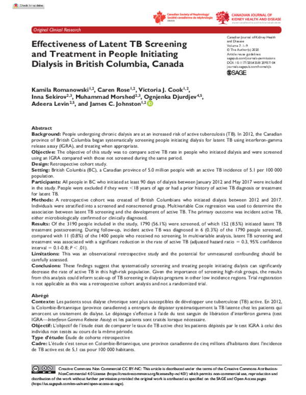 (PDF) Effectiveness of Latent TB Screening and Treatment in People ...