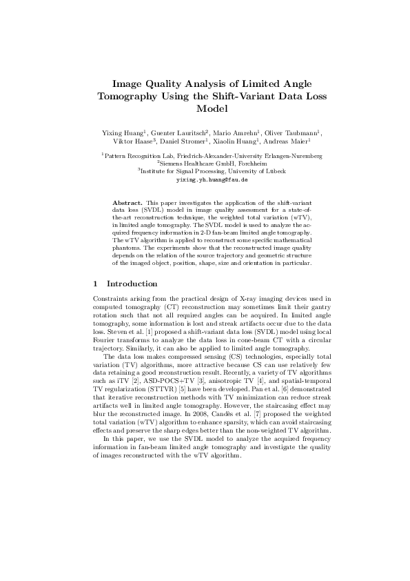 (PDF) Image Quality Analysis of Limited Angle Tomography Using the Shift-Variant Data Loss Model