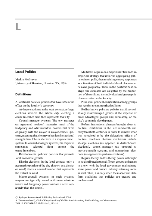 (PDF) Local Politics
