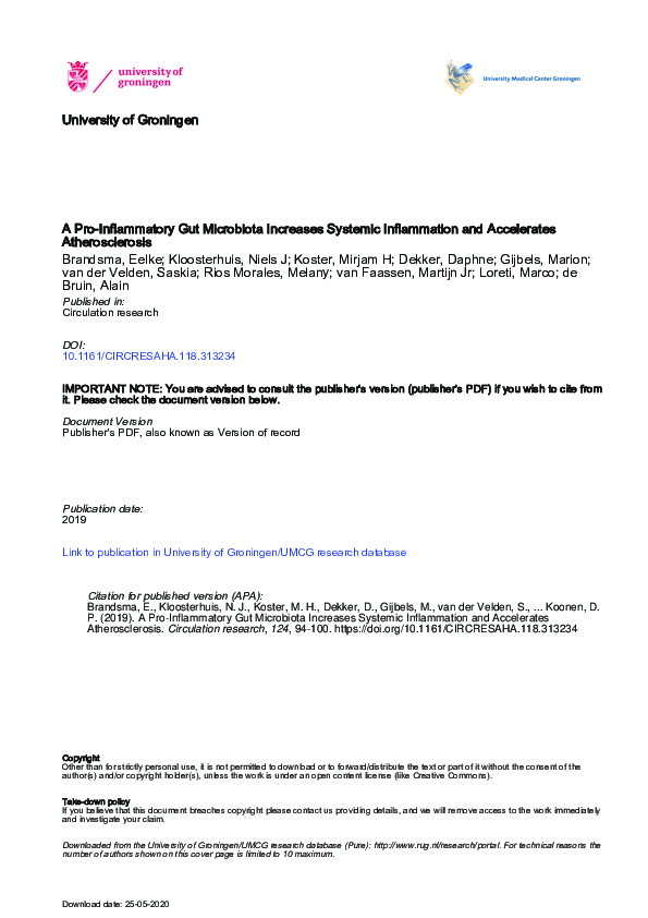 (PDF) A Proinflammatory Gut Microbiota Increases Systemic Inflammation ...