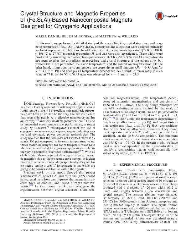 (PDF) Crystal Structure and Magnetic Properties of Fe3O4 Nanoparticles Using Iron Sand as a Raw ...