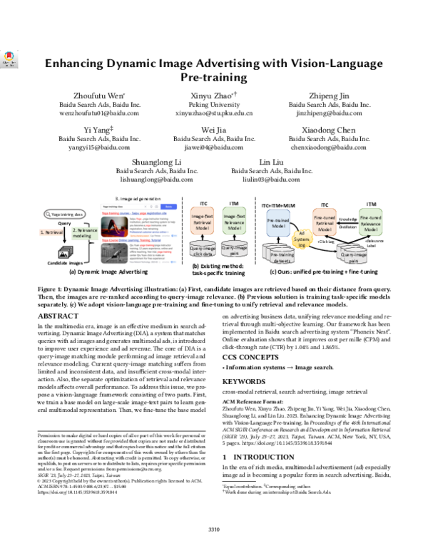 (PDF) Enhancing Dynamic Image Advertising with Vision-Language Pre-training
