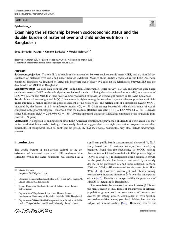 (PDF) Examining the Relationship Between Socioeconomic Status and Academic Achievement