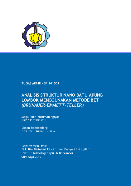 (PDF) Analisis Struktur Nano Batu Apung Lombok Menggunakan Metode BET ...