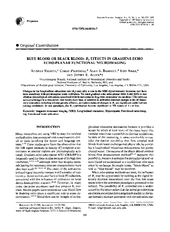 (PDF) Blue blood or black blood: R1 effects in gradient-echo echo ...