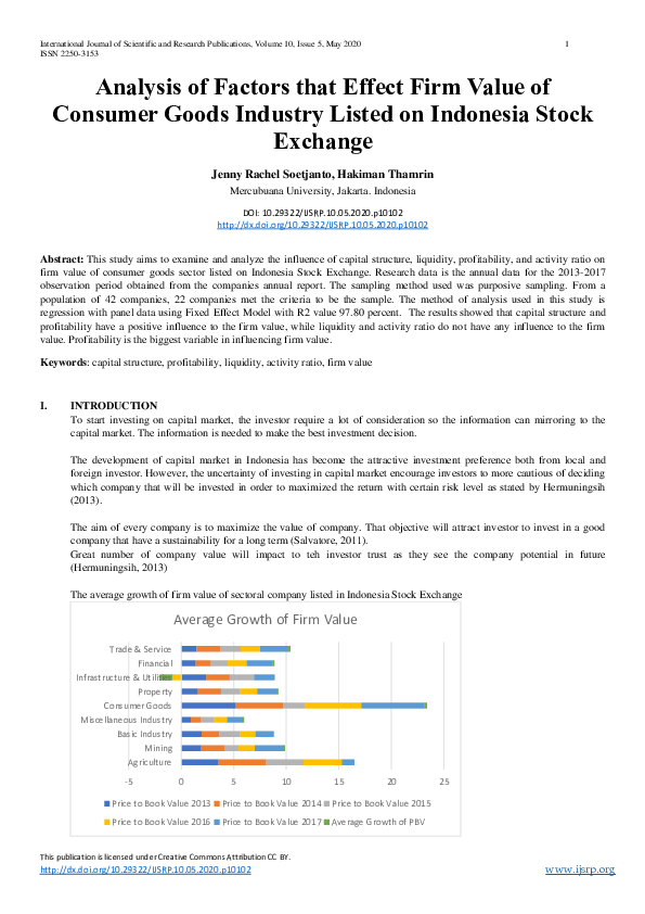 (PDF) Analysis of Factors that Effect Firm Value of Consumer Goods Industry Listed on Indonesia ...