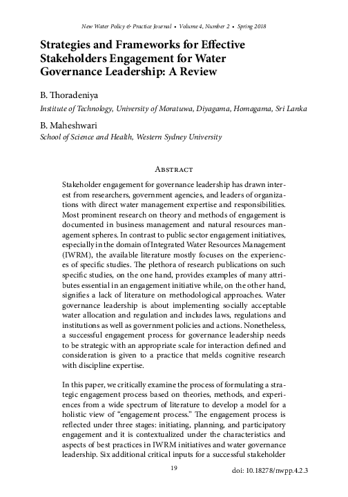 (PDF) Strategies and Frameworks for Effective Stakeholders Engagement ...