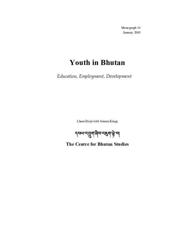(PDF) The Centre for Bhutan Studies