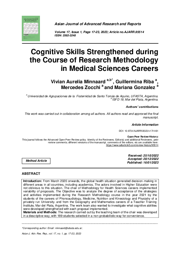 (PDF) Cognitive Skills Strengthened during the Course of Research ...