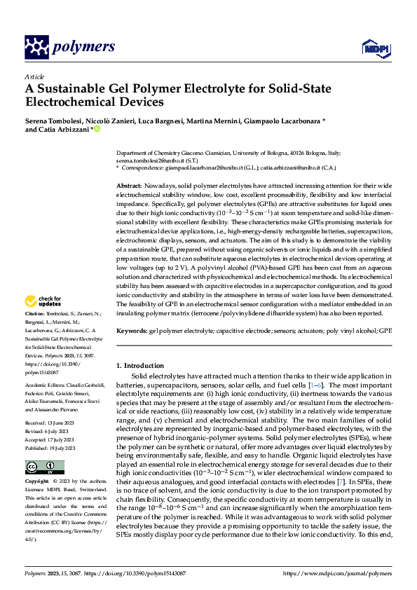 (PDF) A Sustainable Gel Polymer Electrolyte for Solid-State ...