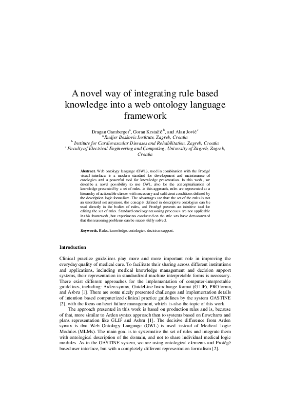 (PDF) A Novel Way of Integrating Rule-Based Knowledge into a Web Ontology Language Framework