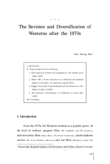 (PDF) The Revision and Diversification of Westerns after the 1970s
