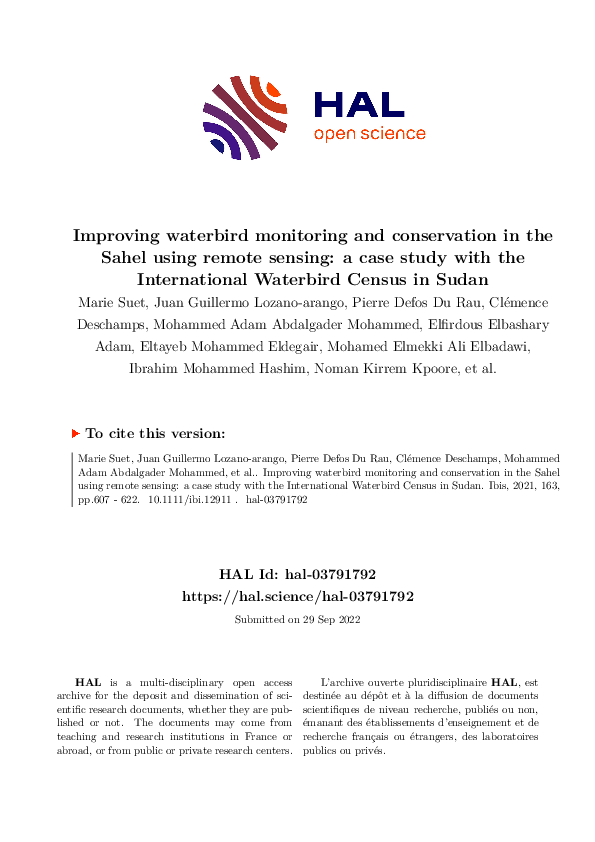 Pdf Improving Waterbird Monitoring And Conservation In The Sahel