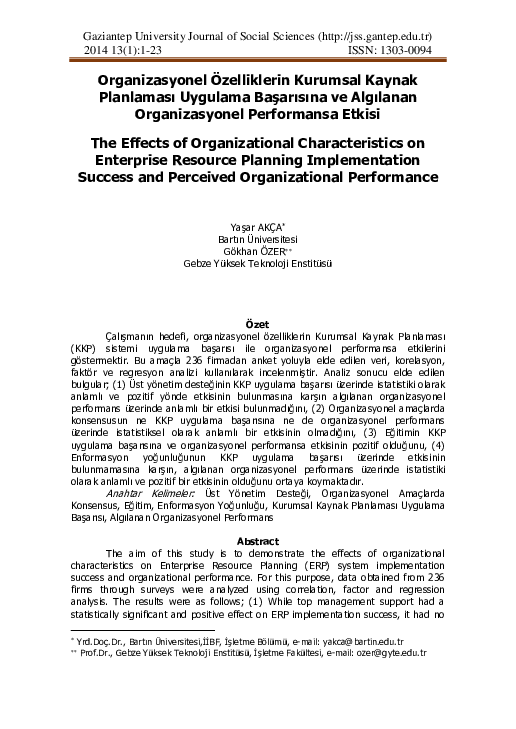 (PDF) The effects of organizational characteristics on enterprise ...