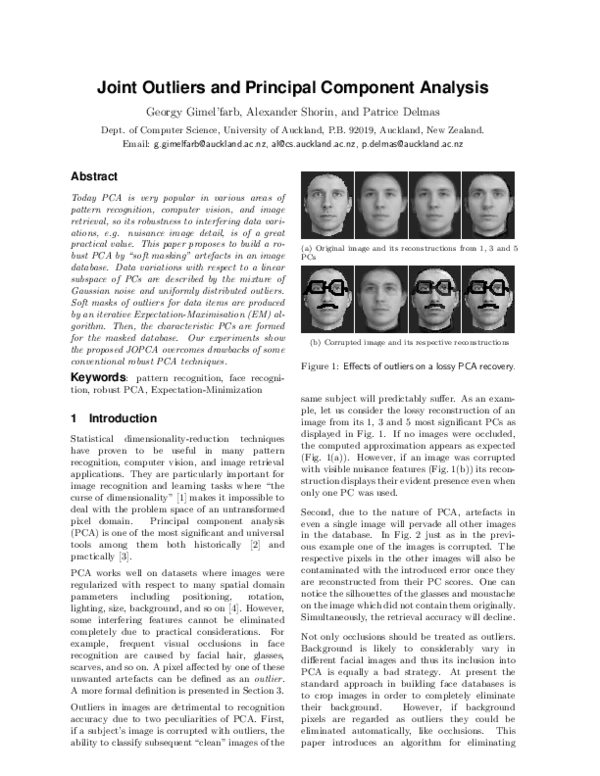 (PDF) Joint Outliers and Principal Component Analysis