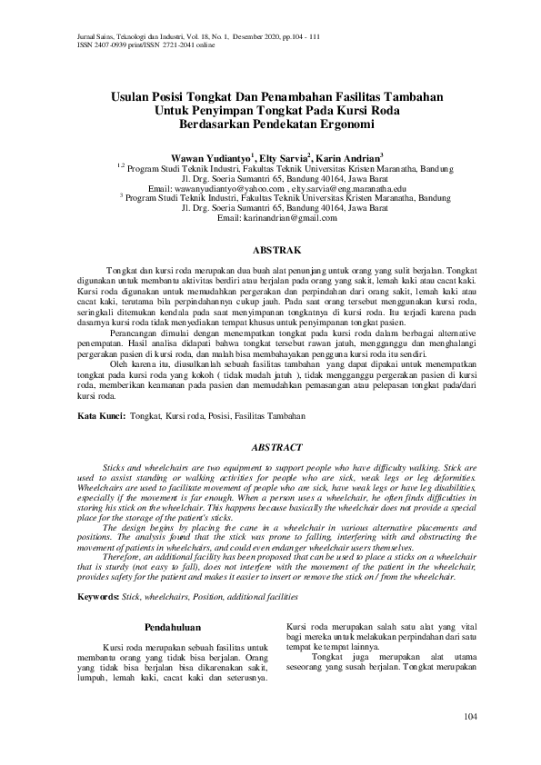 (PDF) Usulan Posisi Tongkat Dan Penambahan Fasilitas Tambahan Untuk ...