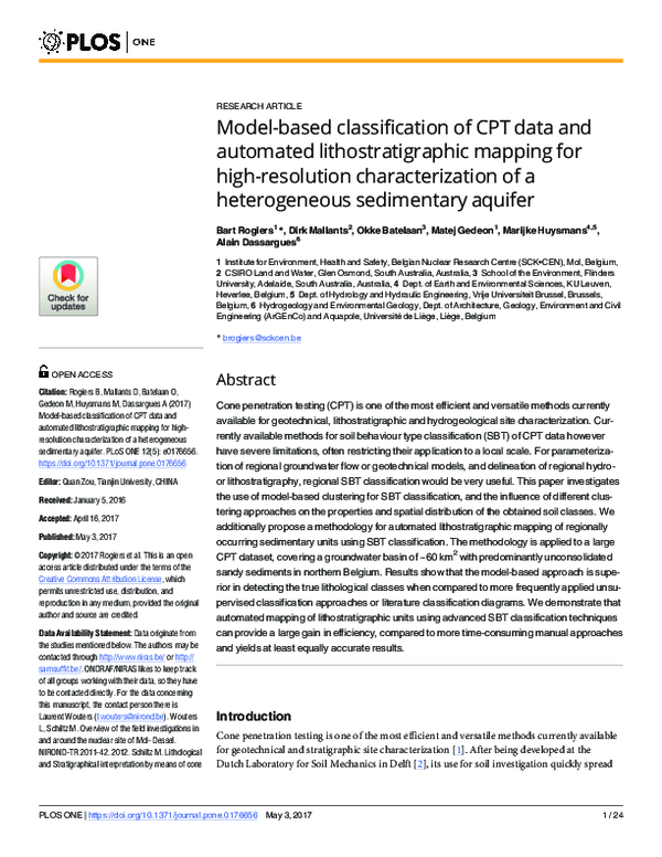(PDF) Model-based classification of CPT data and automated lithostratigraphic mapping for high ...