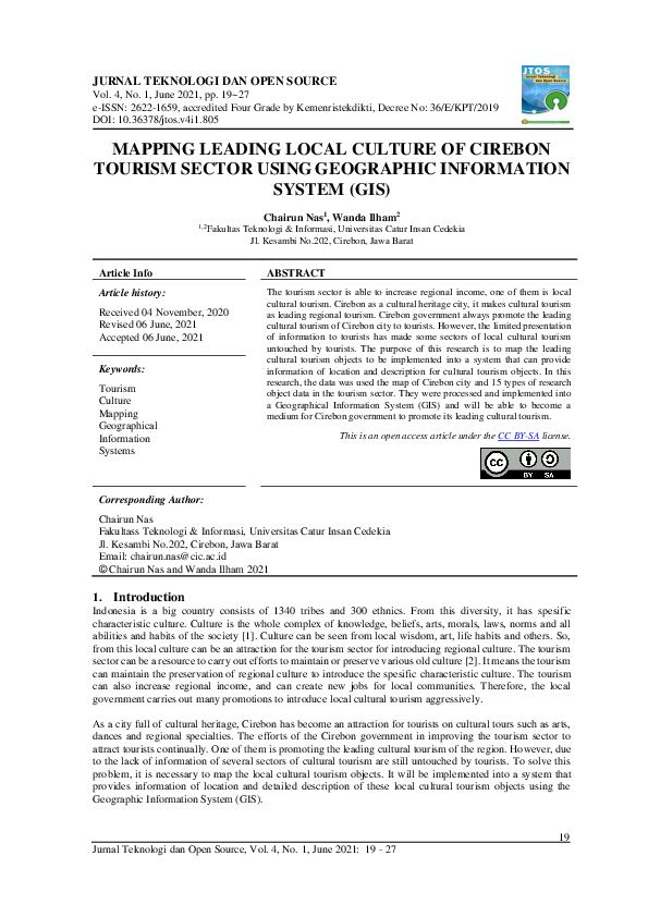 (PDF) Mapping Leading Local Culture of Cirebon Tourism Sector Using Geographic Information ...