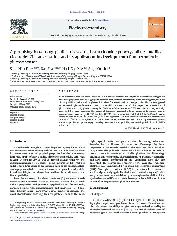 (PDF) A promising biosensing-platform based on bismuth oxide polycrystalline-modified electrode ...