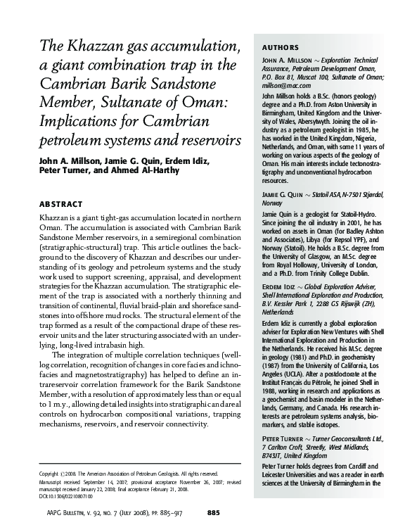 (PDF) The Khazzan gas accumulation, a giant combination trap in the ...