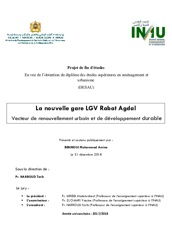 (PDF) La nouvelle gare LGV Rabat Agdal