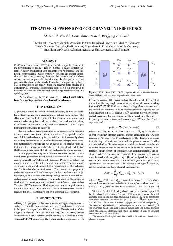 (PDF) Iterative Suppression Of Co-Channel Interference