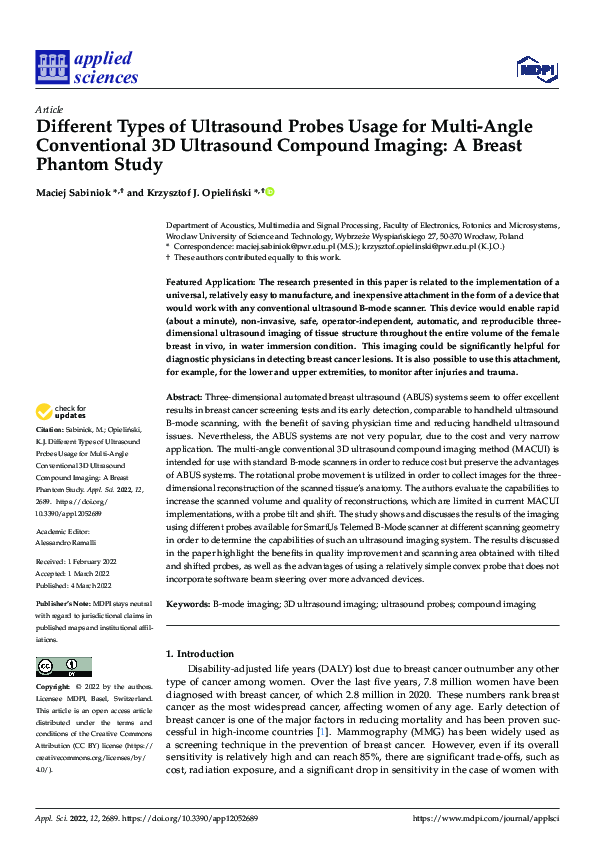 (PDF) Different Types of Ultrasound Probes Usage for Multi-Angle ...