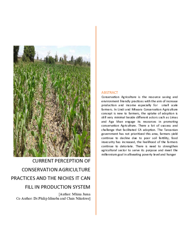(DOC) Current Perception of Conservation Agriculture Practices and the ...