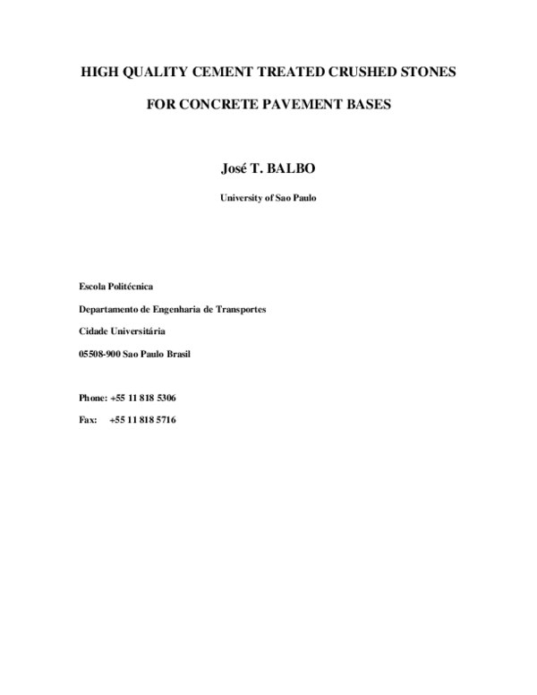 (PDF) High quality cement treated crushed stones for concrete pavement ...