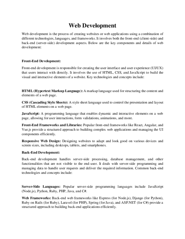 (PDF) Web Development
